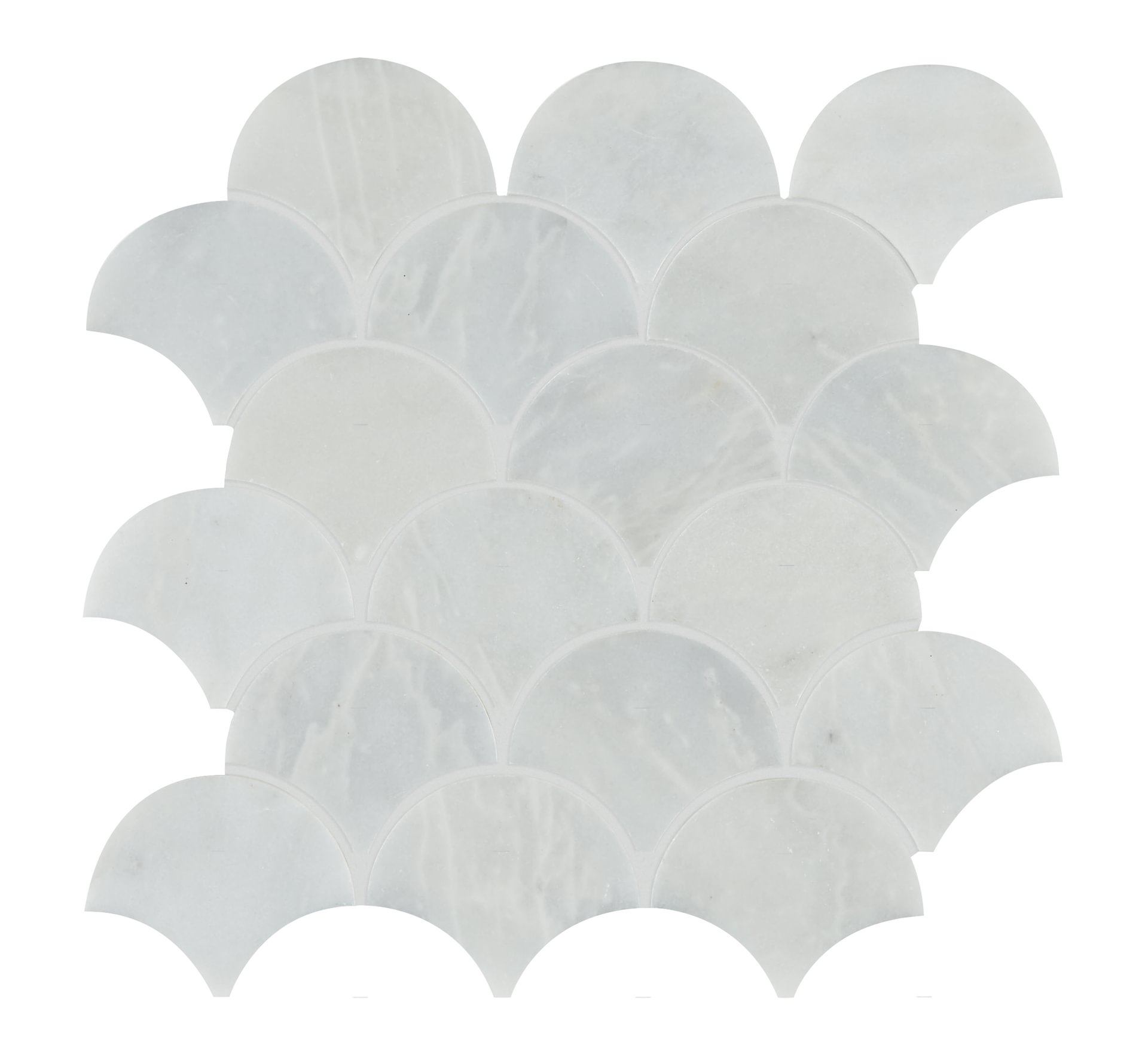 Calacatta Honed Marble Scallop Mosaic Tile | Mandarin Stone
