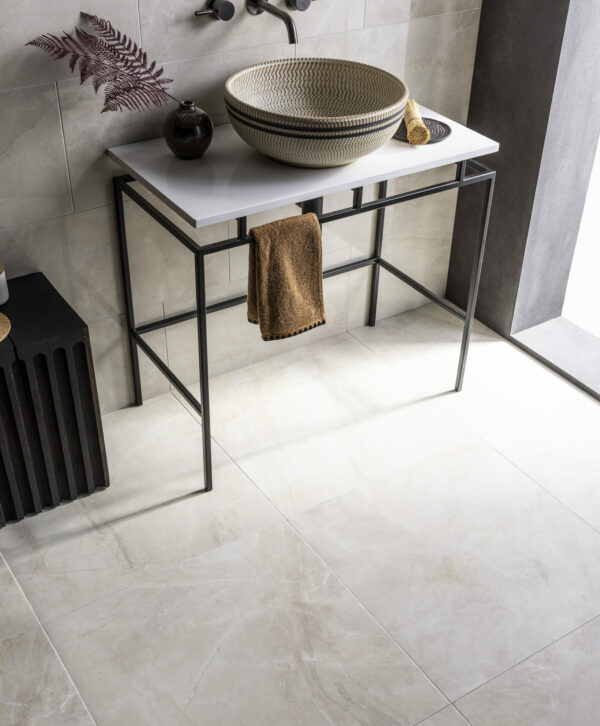 Paloma White Gloss Marble Effect Porcelain Tiles | Mandarin Stone