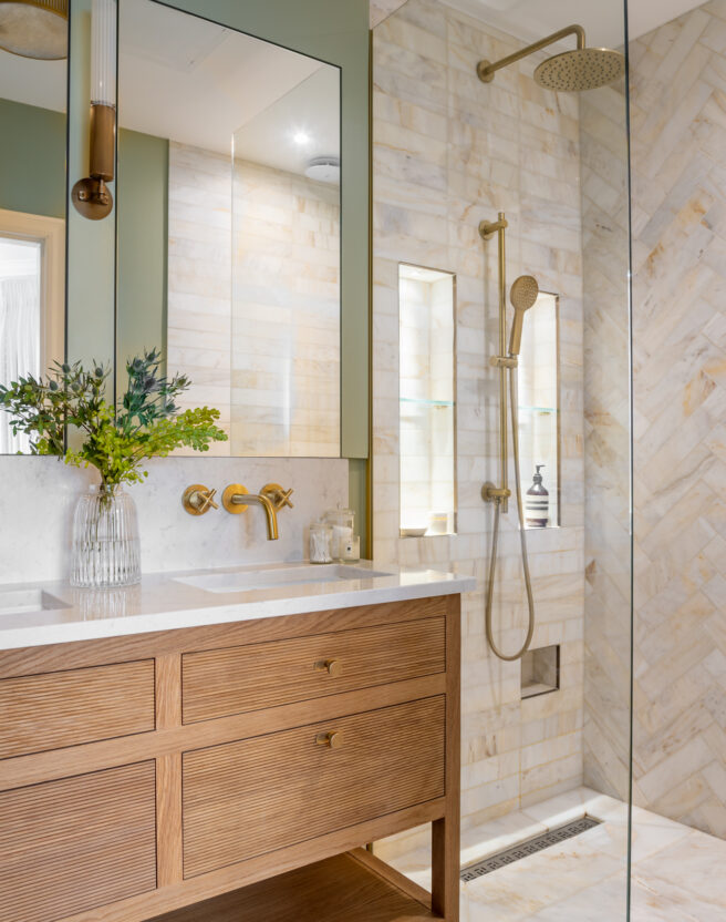 Calacatta Amber Honed Marble Tile | Mandarin Stone