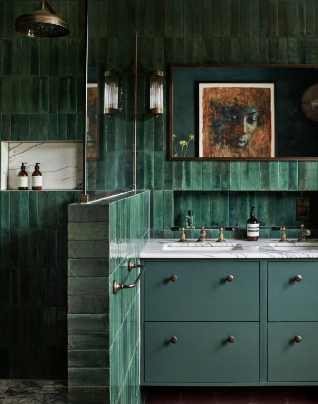 Hoxton Bottle Green Gloss Porcelain Tile | Mandarin Stone