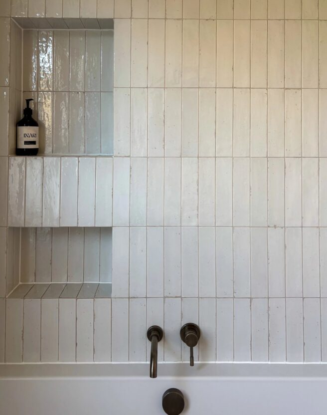 Hoxton White Gloss Porcelain Tile | Shop Zellige Tiles